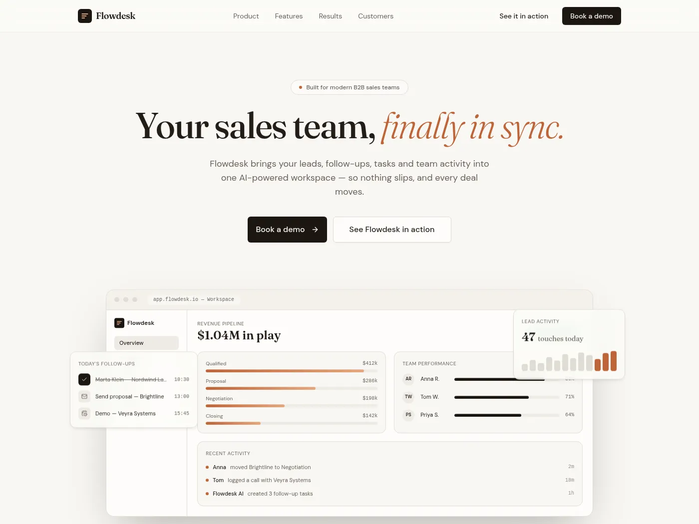 Flowdesk Premium Landing Page