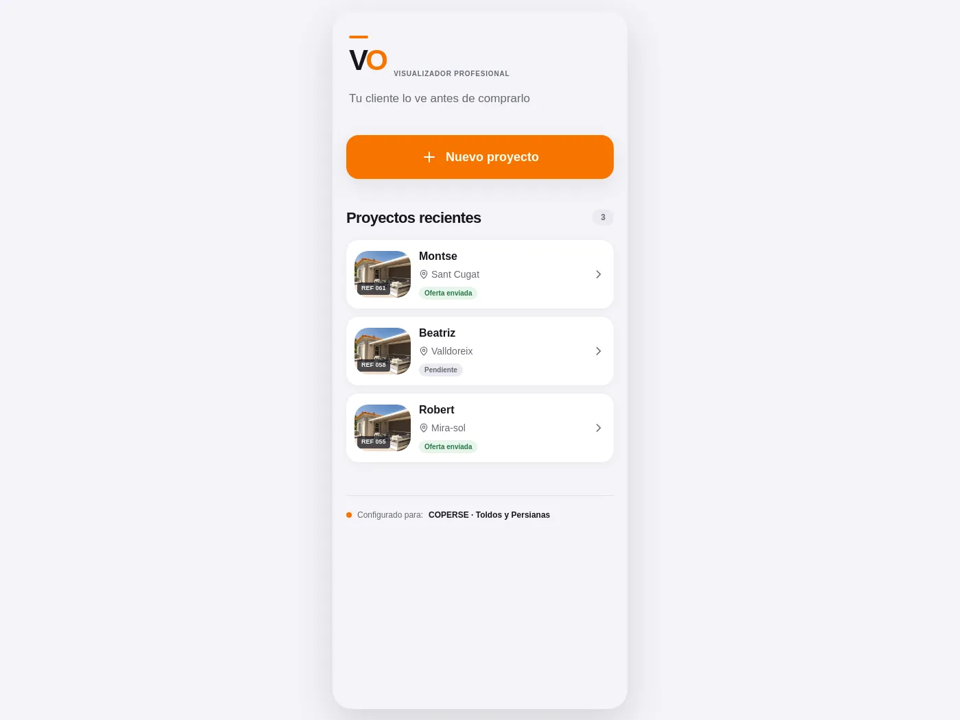 VEO Toldos Visual App