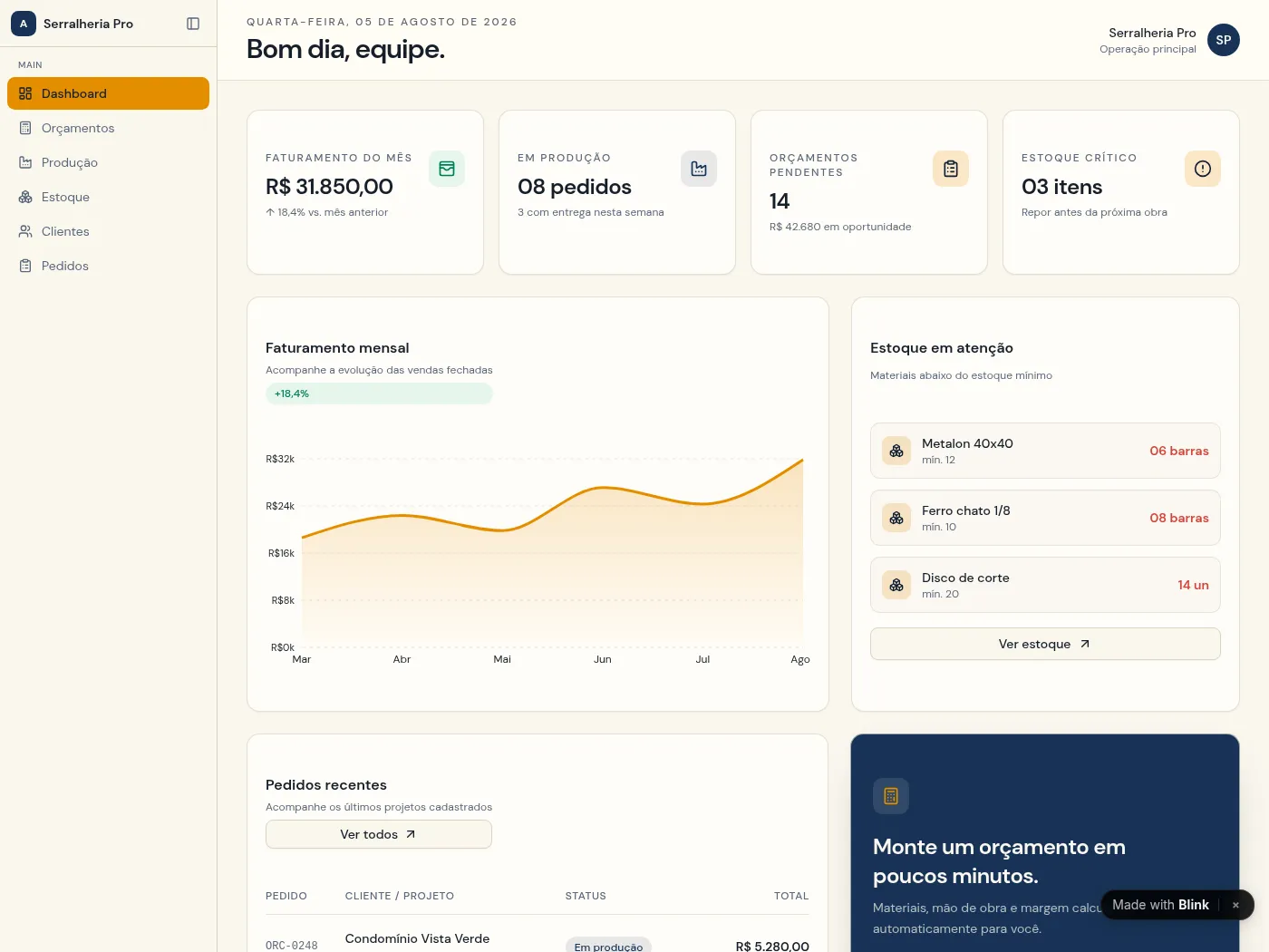Serralheria ERP Pro