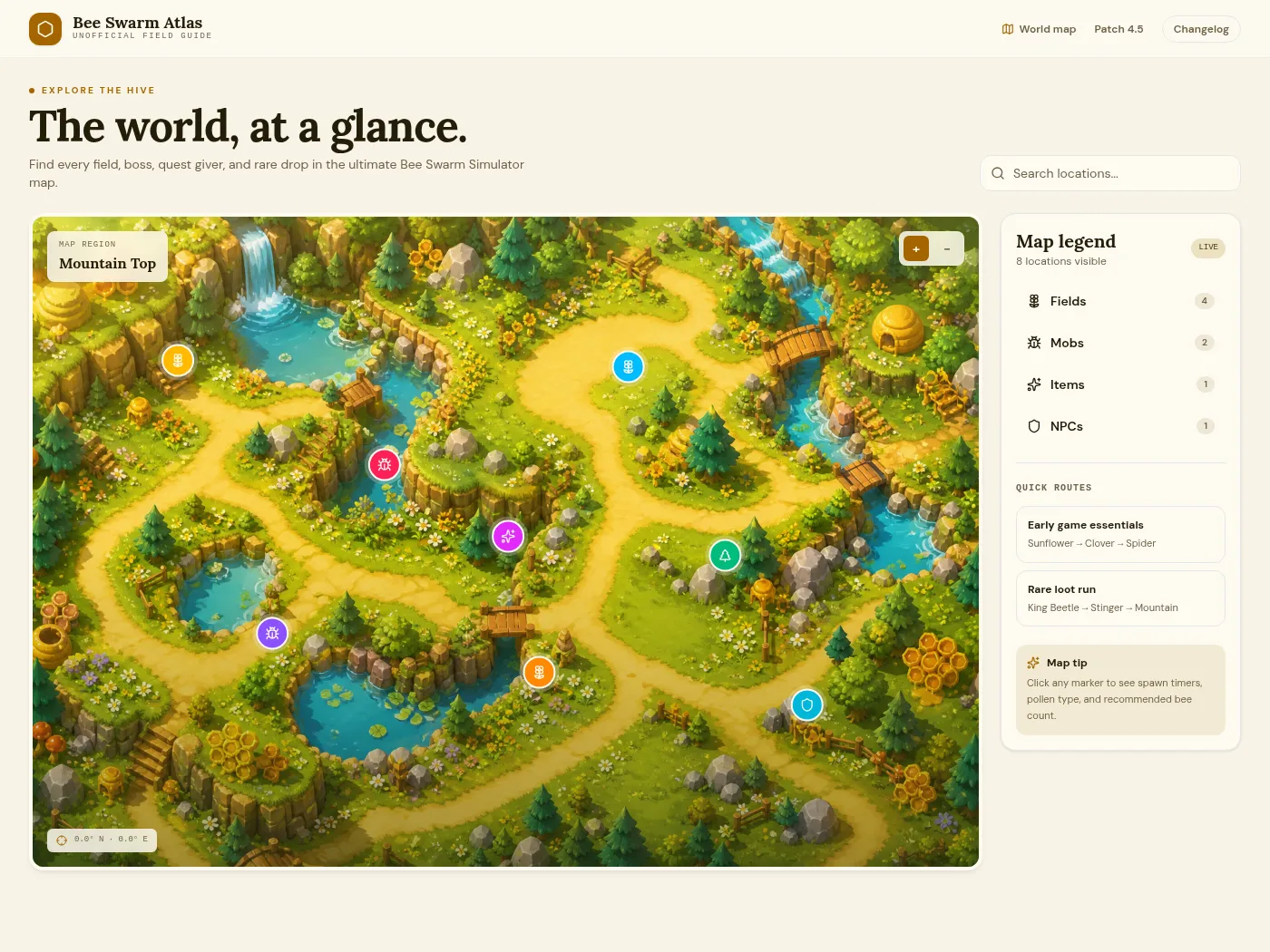 Bee Swarm Simulator Map