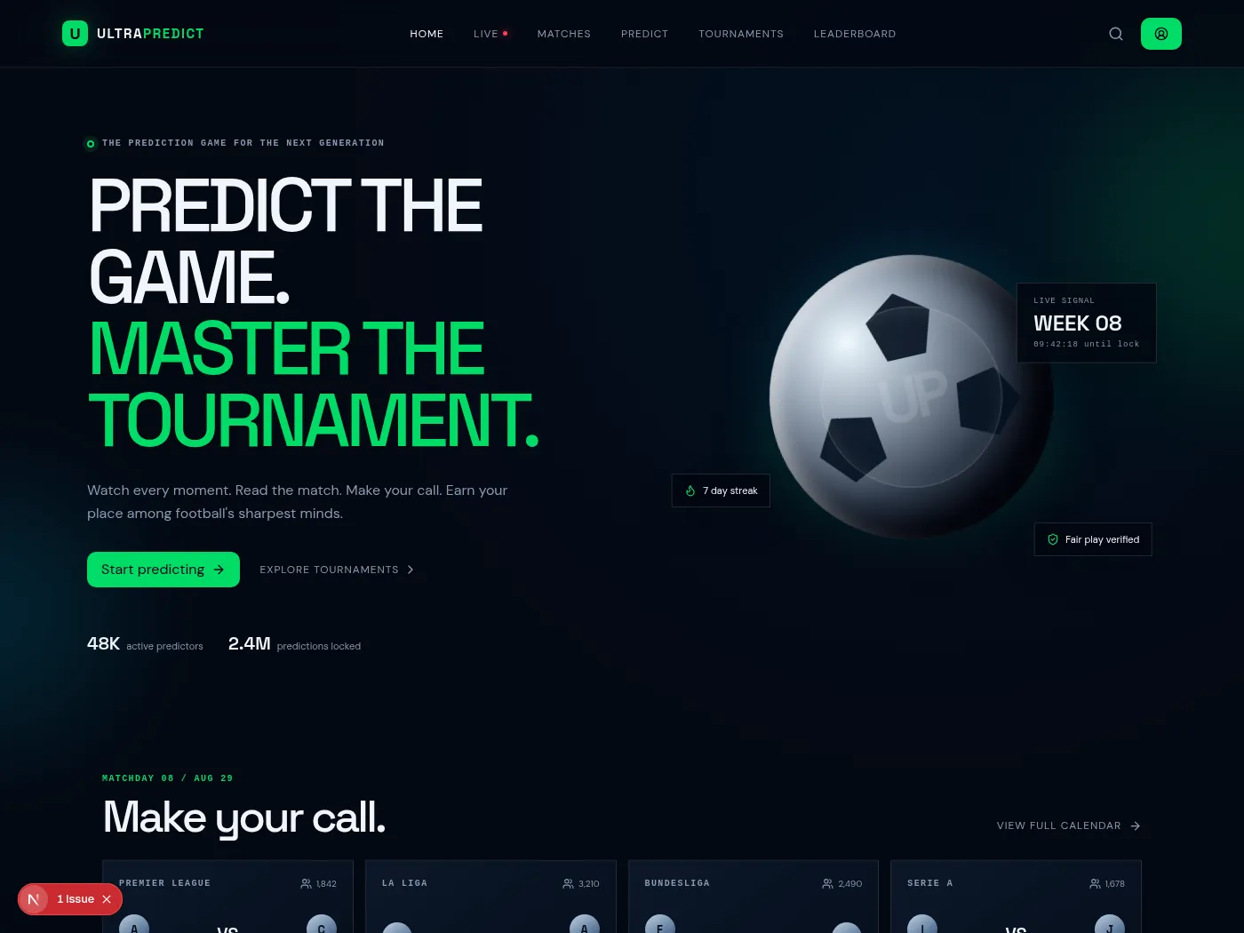 UltraPredict Football Platform