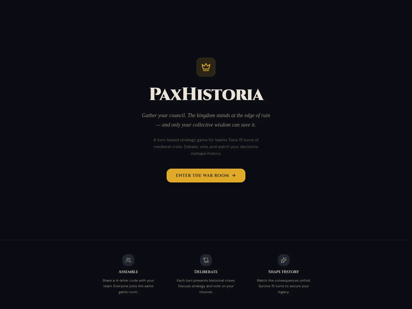 PaxHistoria Web Game