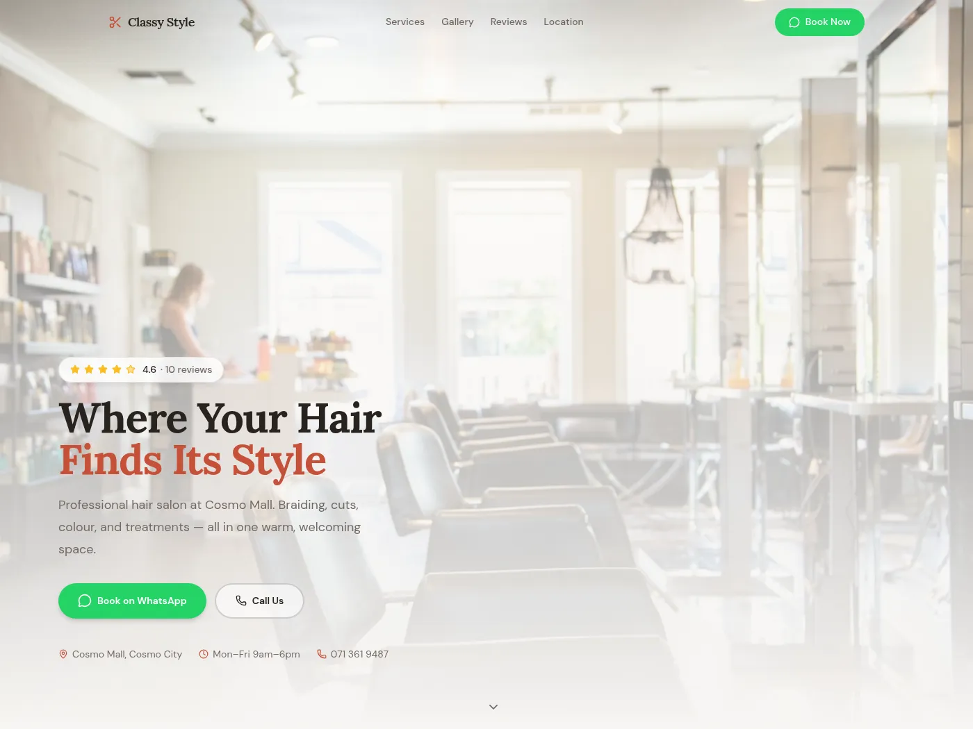Salon Booking Showcase