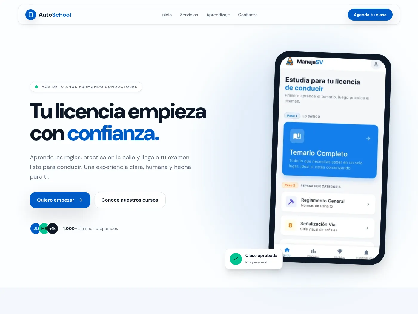 AutoSchool Web Landing