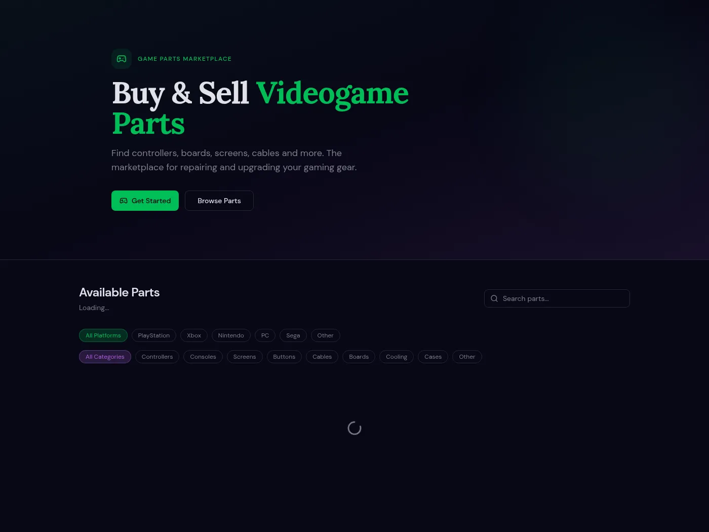 Game Parts Sales App
