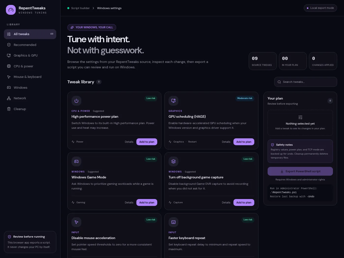 RepentTweaks PC App