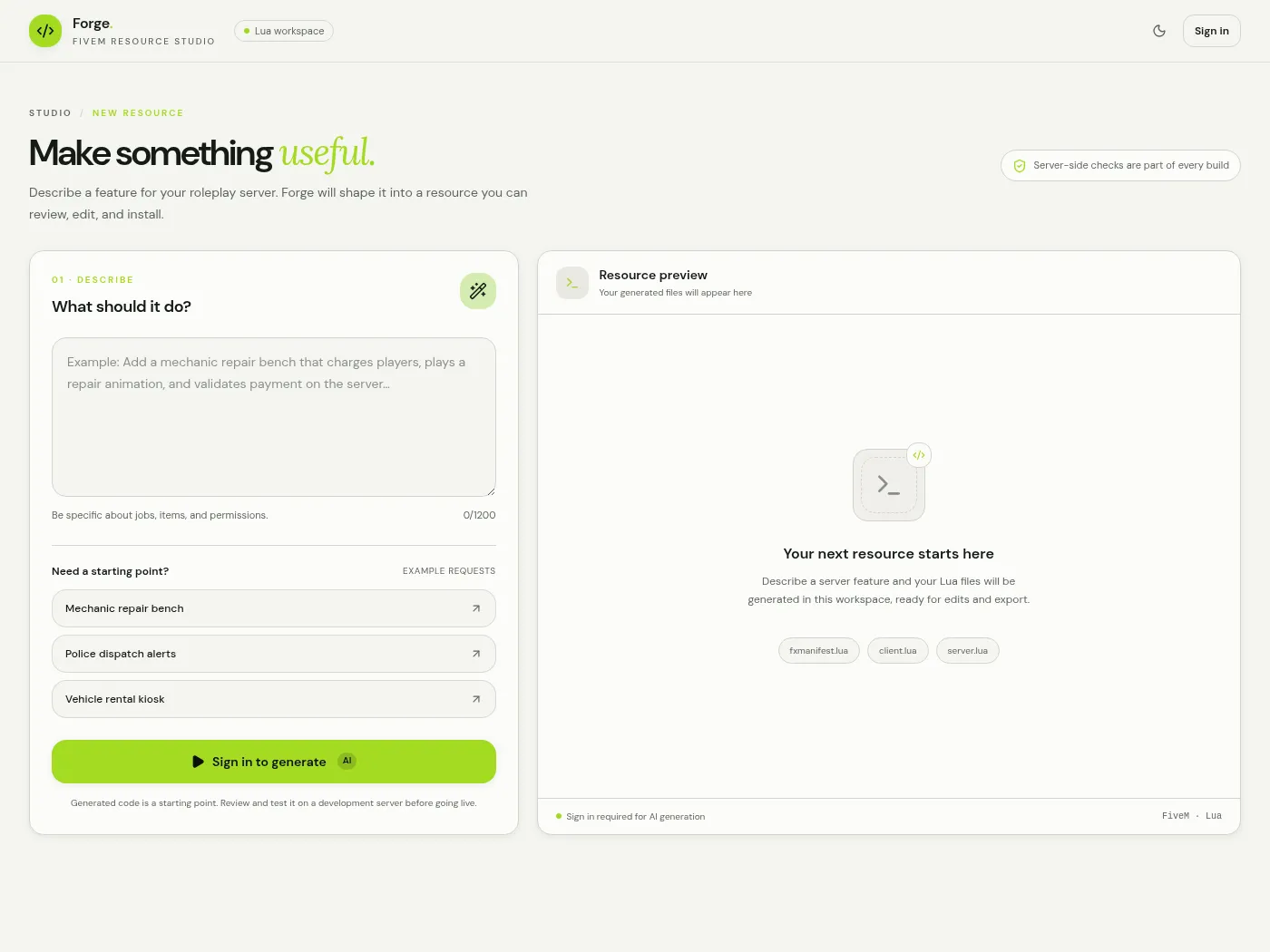 FiveM AI Script Builder