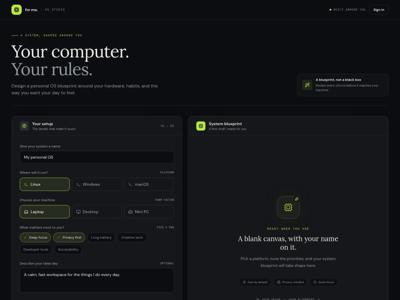 AIOperating System Builder