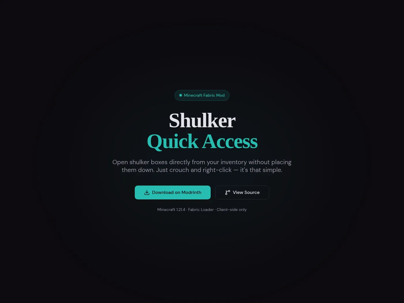 Shulker Quick Access