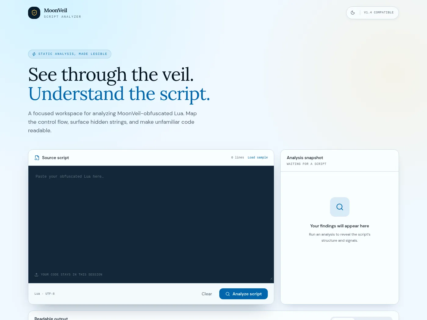MoonVeil Script Analyzer