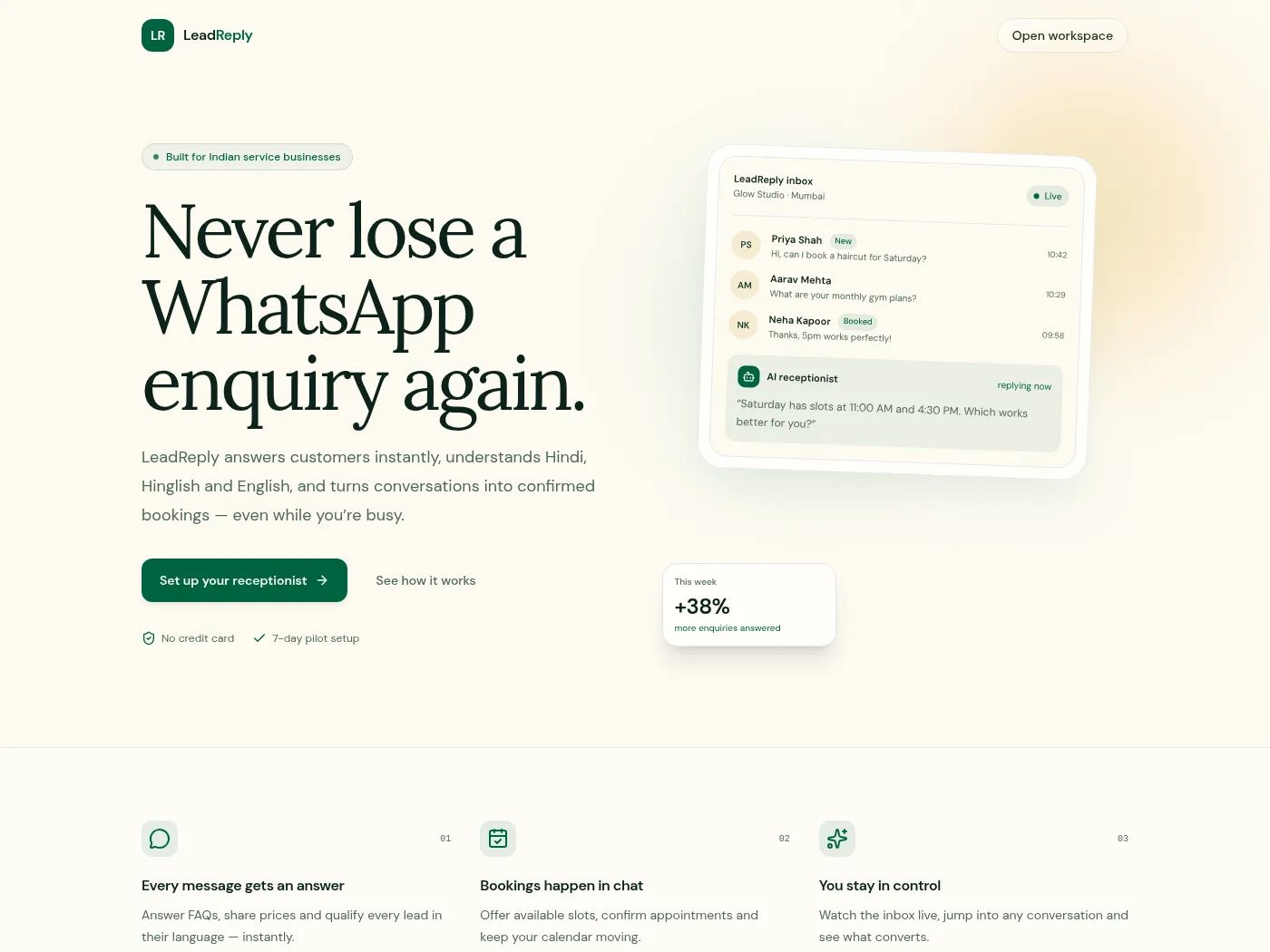 LeadReply AI Receptionist