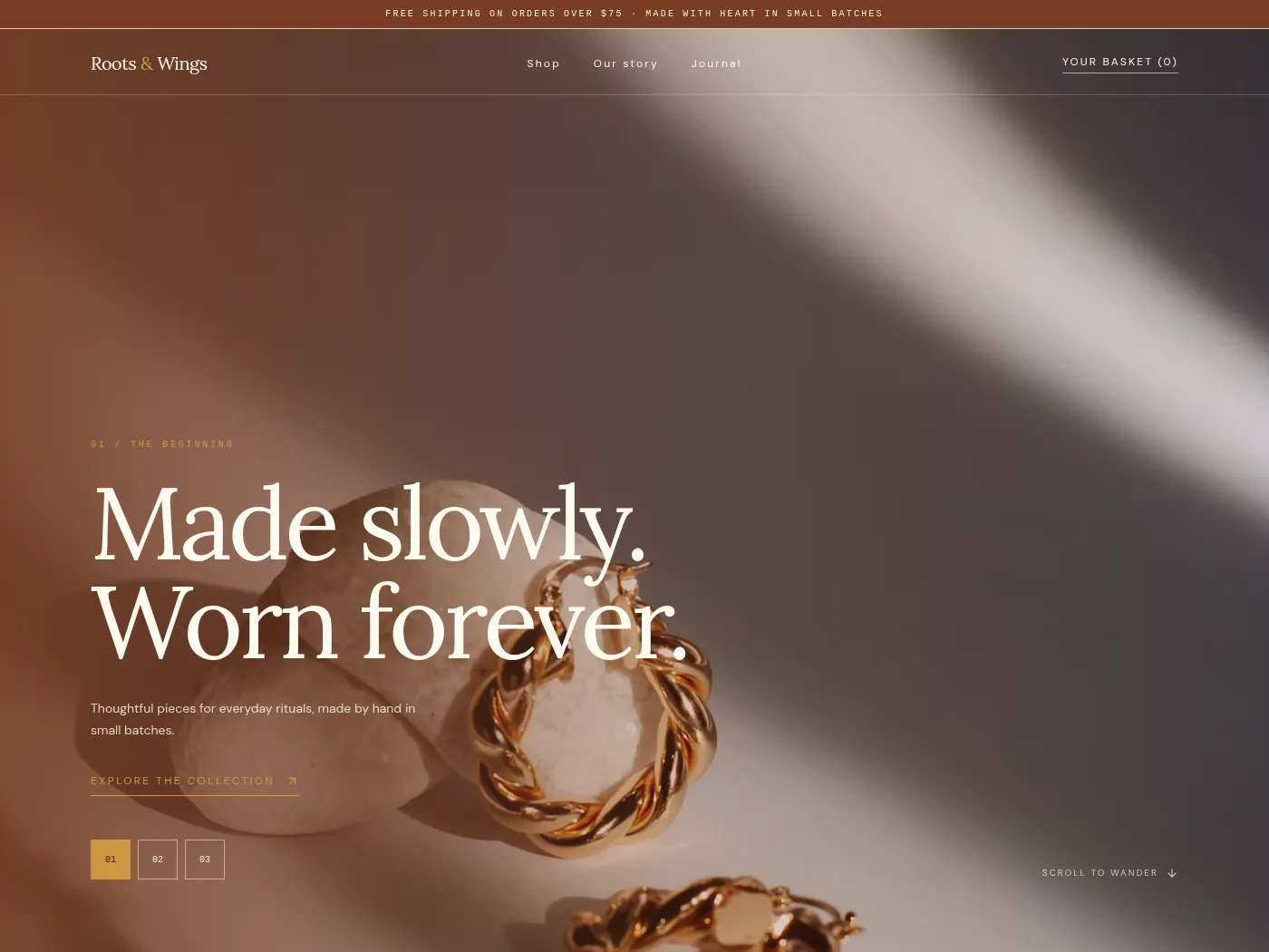 Roots & Wings Jewellery Site