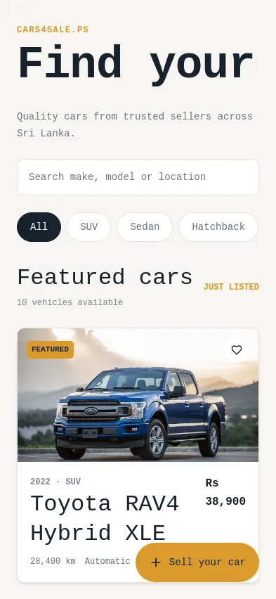 Cars4Sale Mobile App