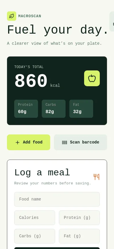 MacroScan Tracker