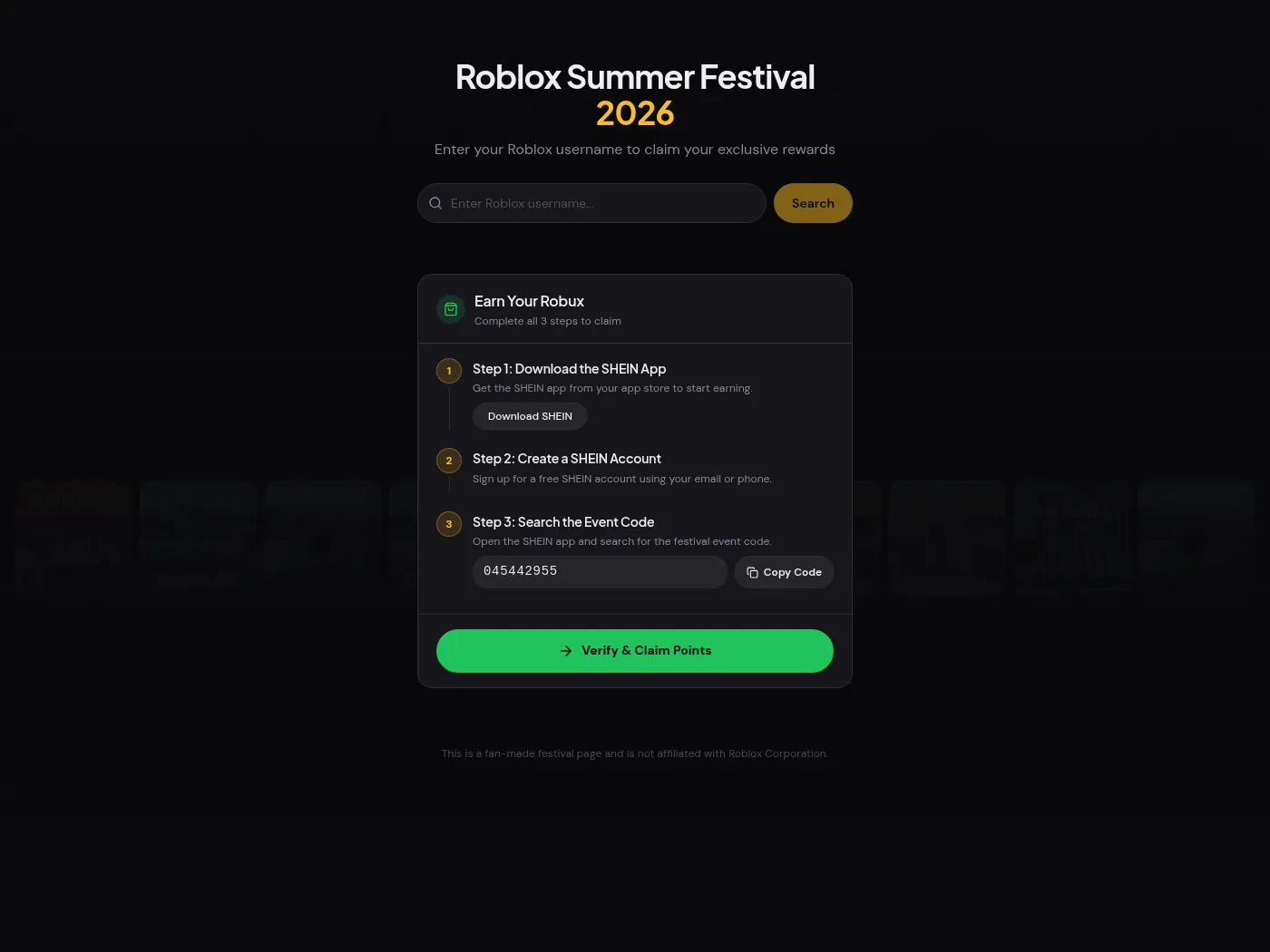 Roblox Festival Landing Page