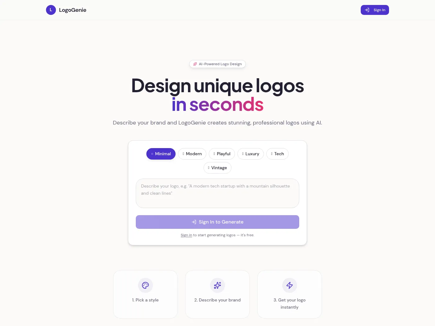 LogoGenie Web App