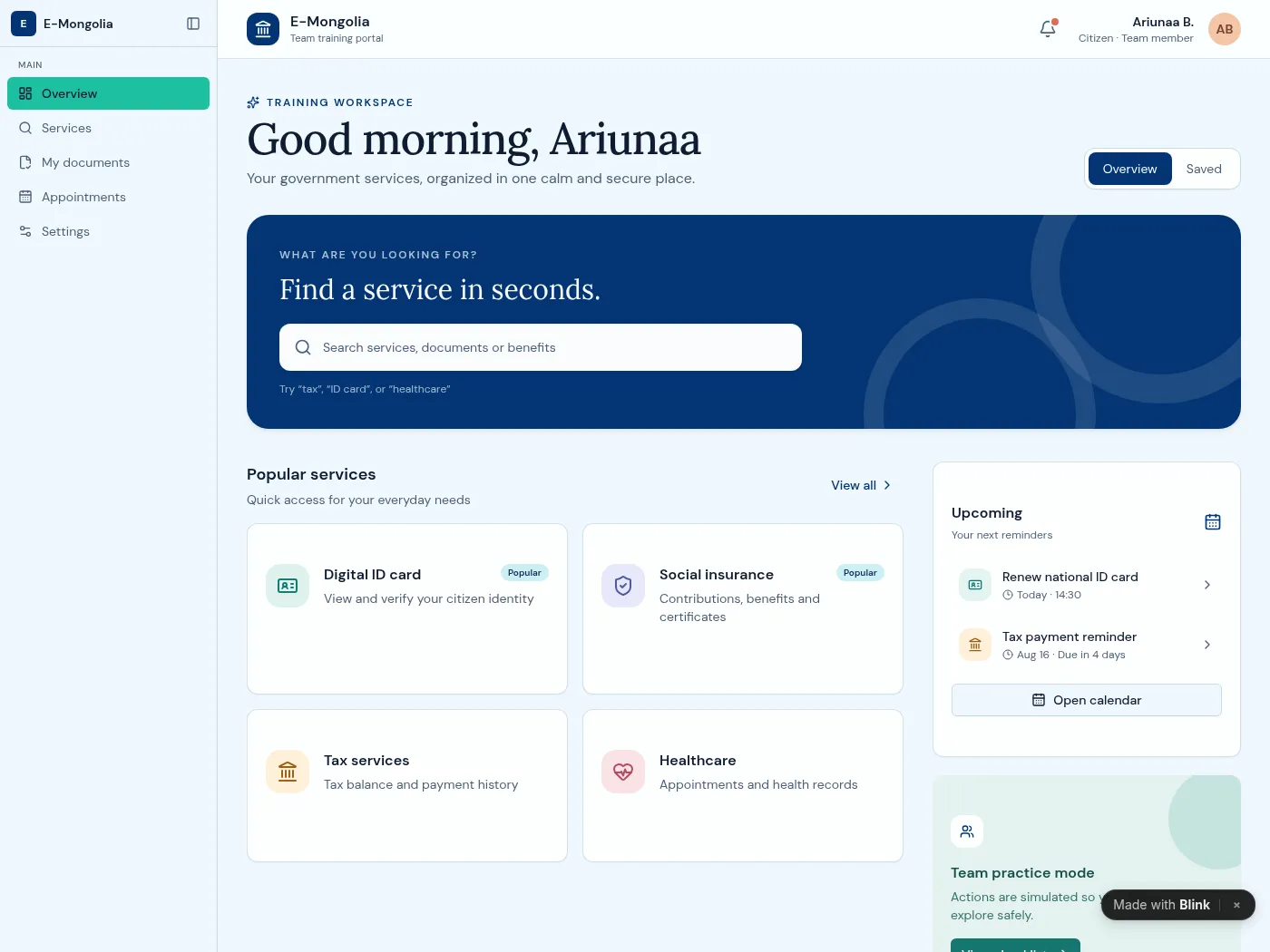 E-Mongolia Demo Portal
