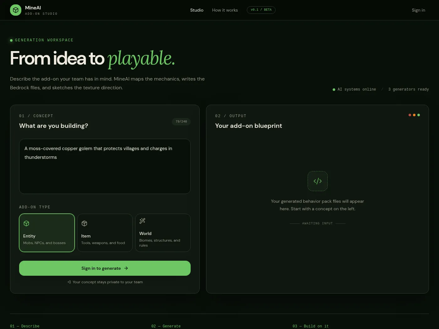 MineAI Add-On Generator