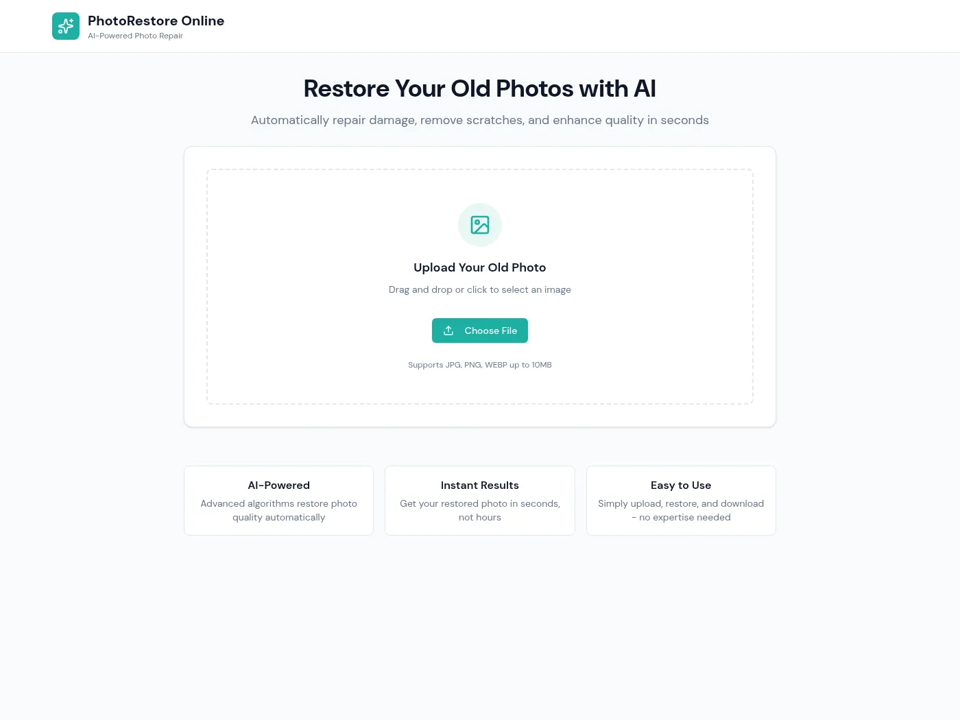 PhotoRestore Online: AI-Powered Old Photo Repair