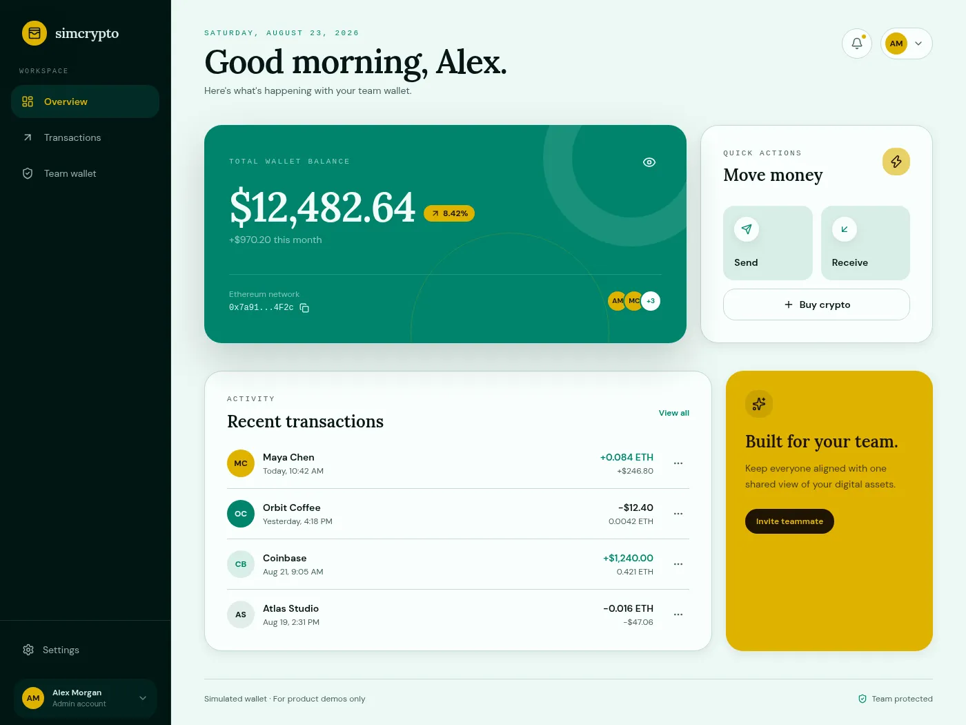 SimCrypto Wallet UI