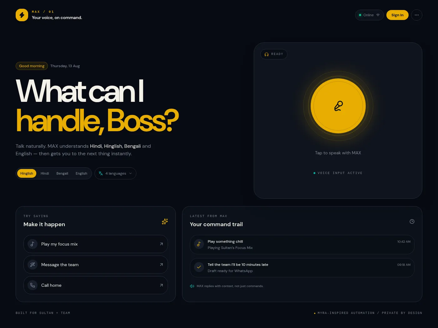 MAX AI Voice Assistant