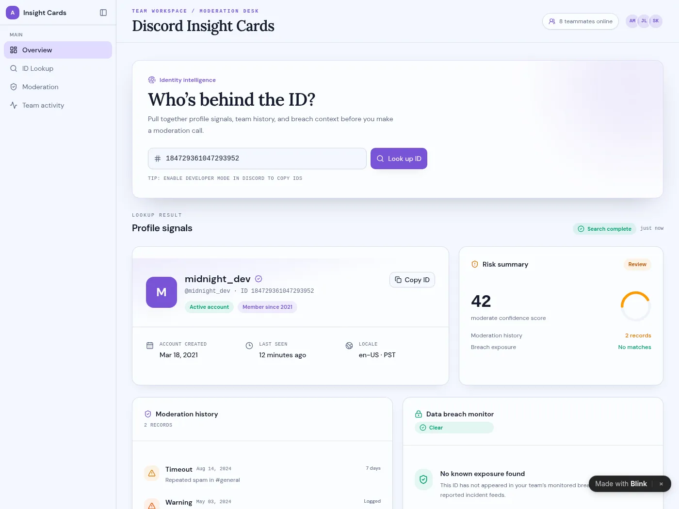Discord Insight Cards
