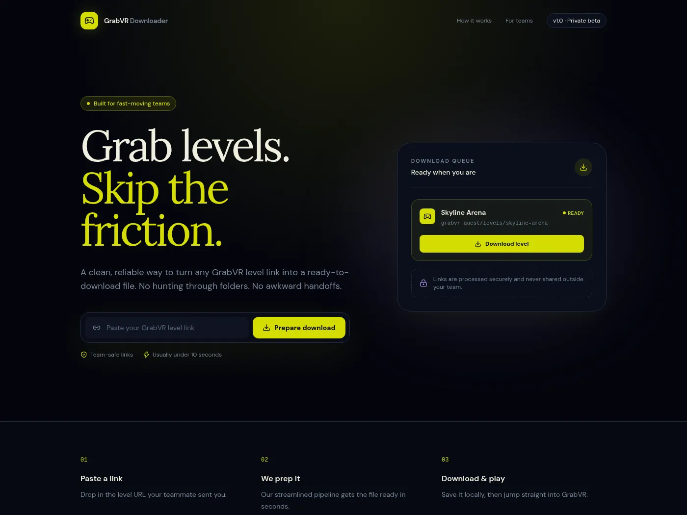GrabVR Levels Downloader