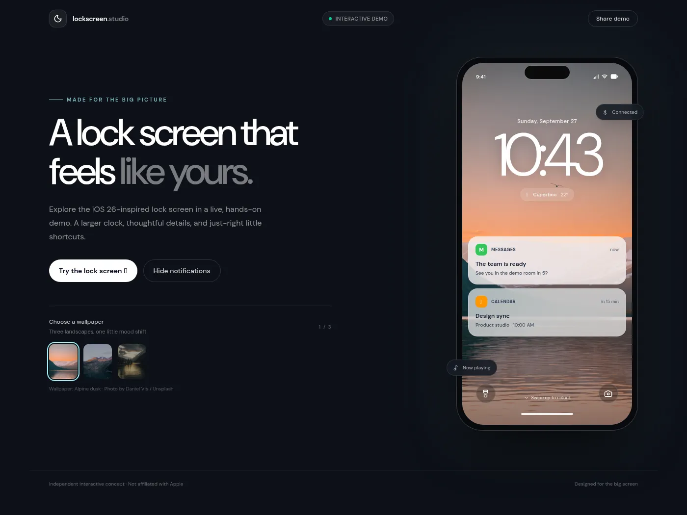 IOS 26 Lock Screen Sim
