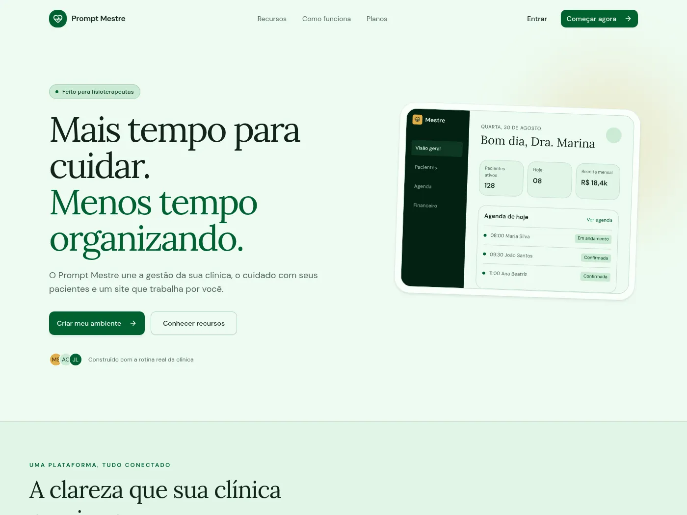 Prompt Mestre SaaS Fisioterapia