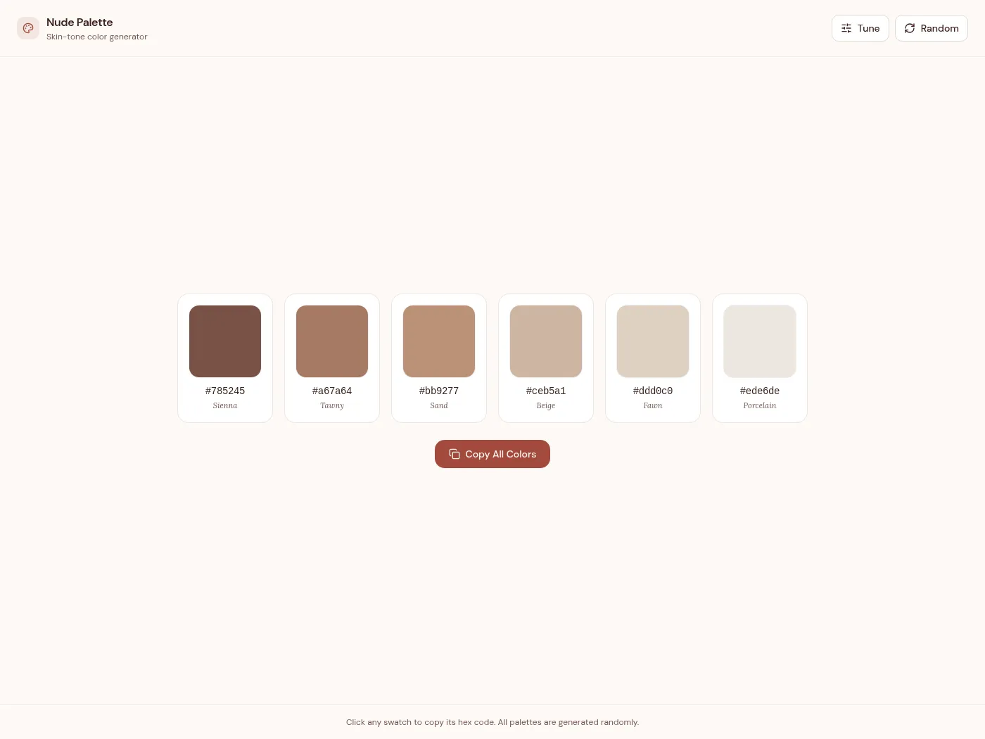 Nude Palette Generator