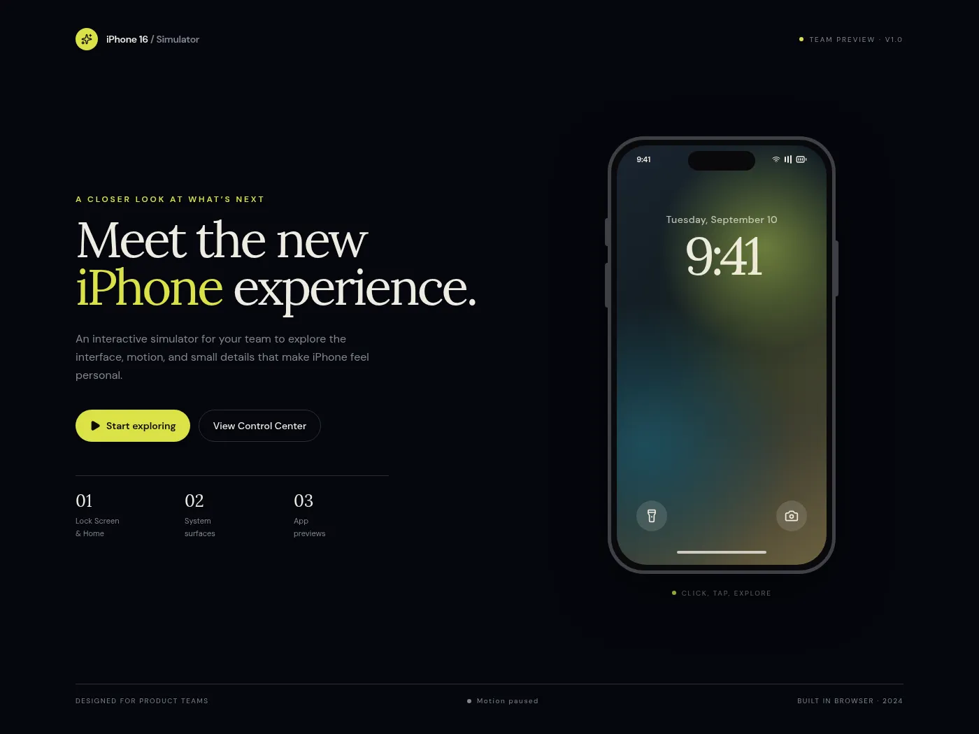 iPhone 16 UI Simulator