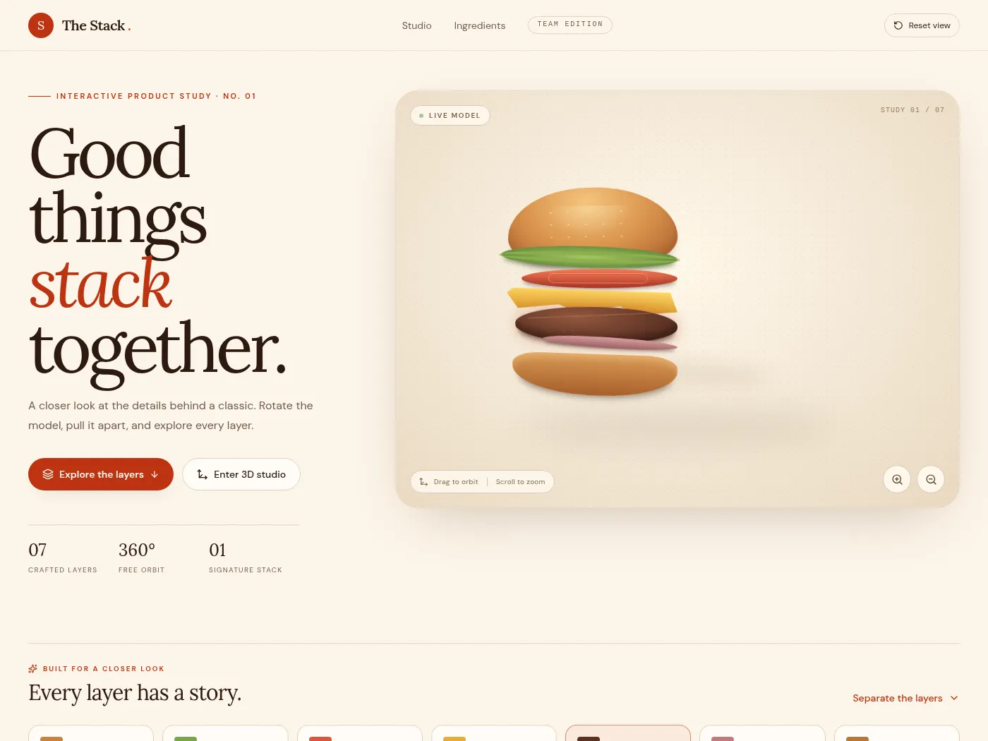 3D Burger Explorer