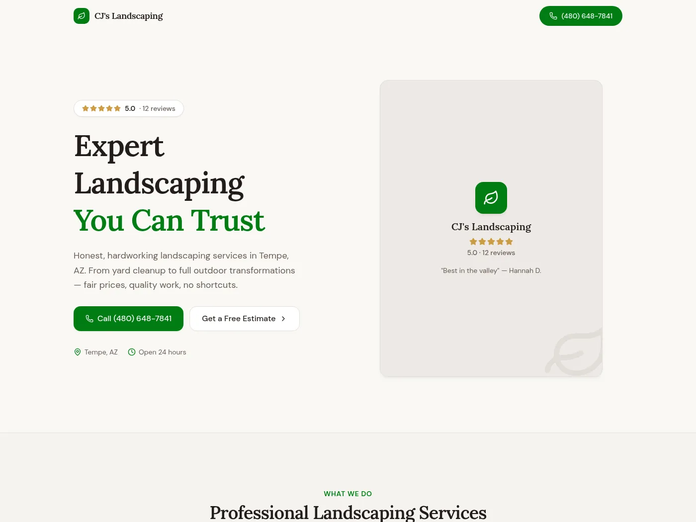 CJ's Landscaping Site