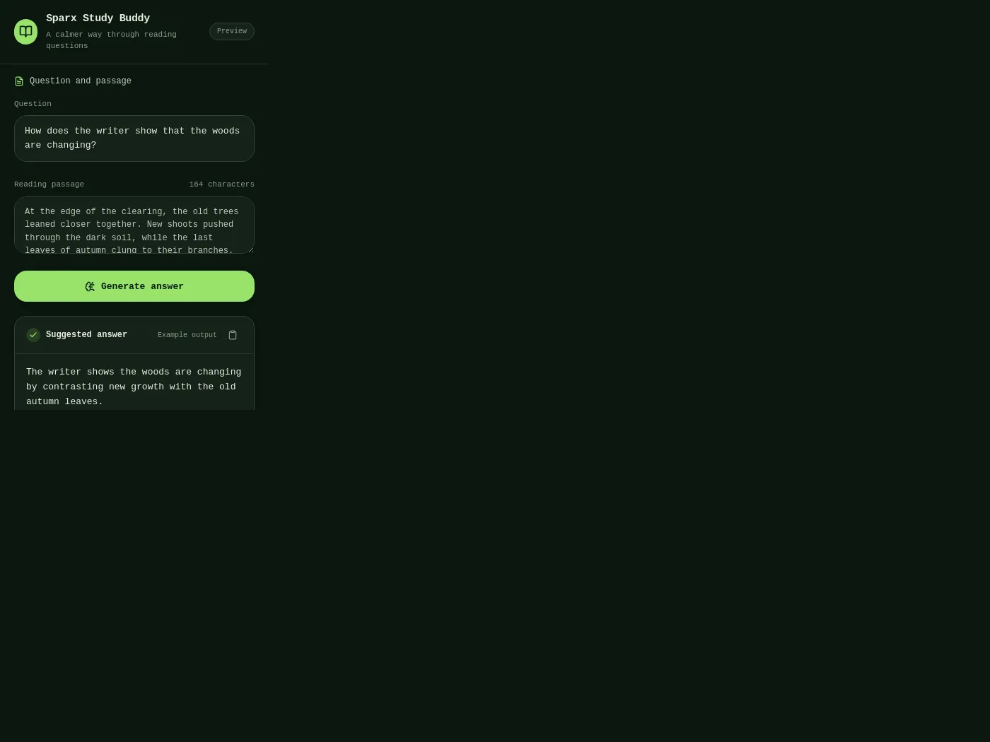Sparx AI Answer Buddy