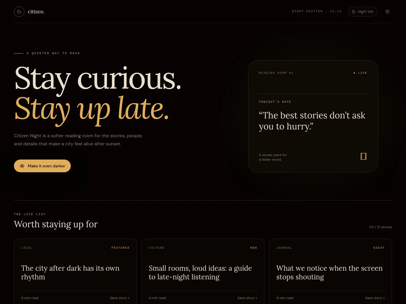 Ultra Dark Mode for Citizen