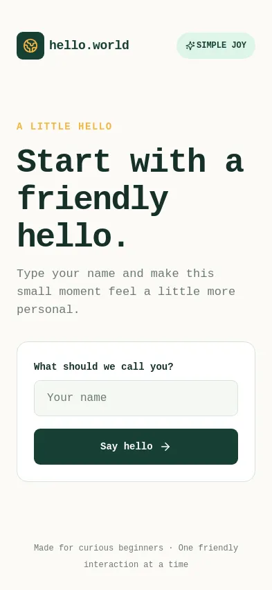 Hello World Mobile