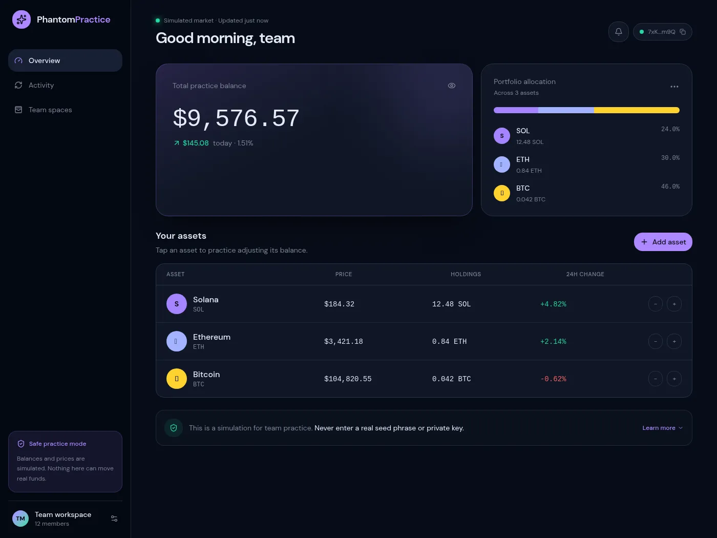 Phantom Wallet Simulator