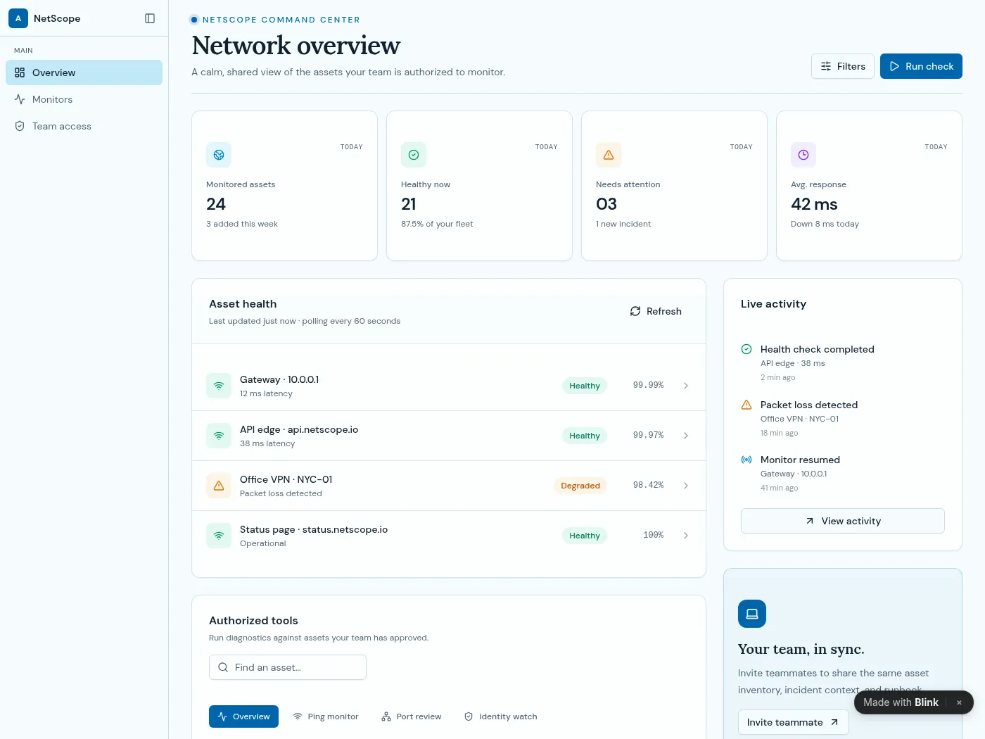 NetScope Dashboard