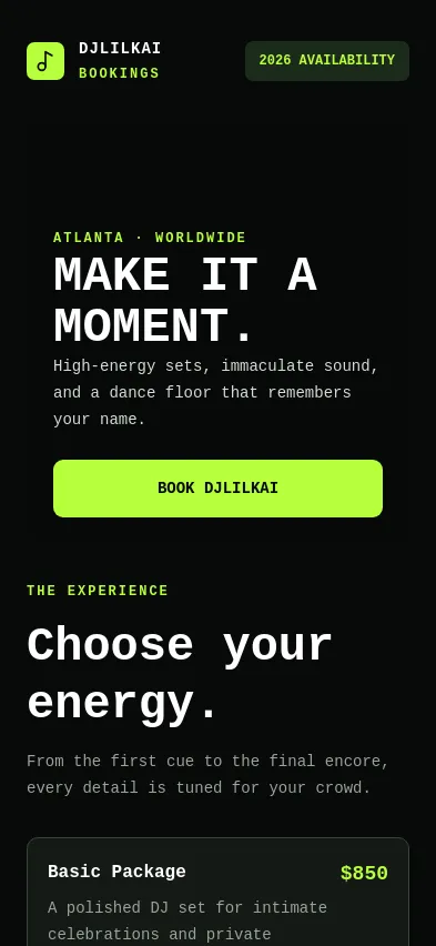 DJLILKAI Booking App