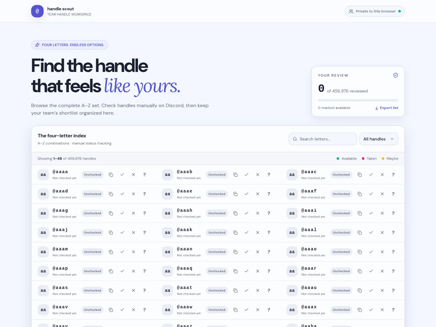 Discord Name Finder