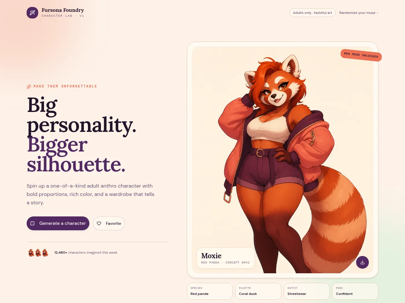 Curvy Furry Character Gen