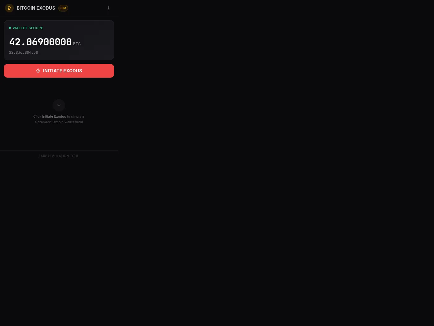 LARP Bitcoin Exodus Tool