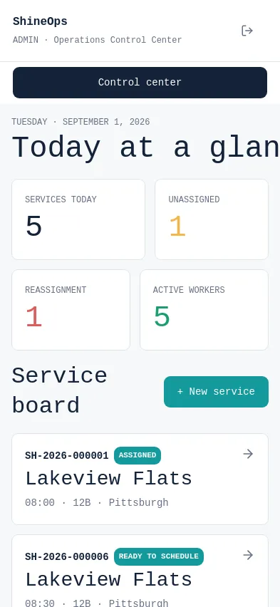 ShineOps Field Service App