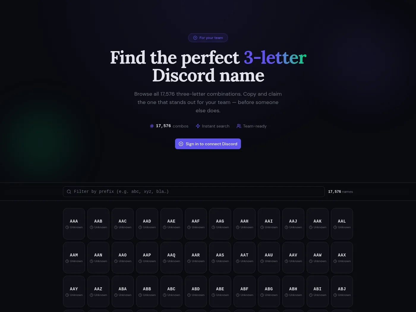 Discord Name Finder