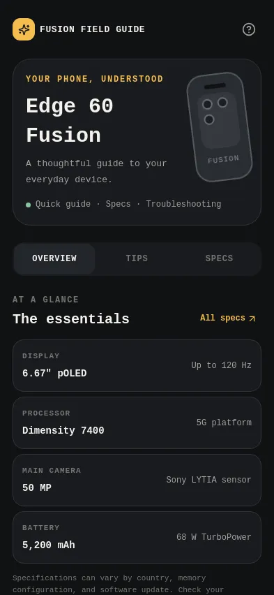 Edge 60 Fusion Guide