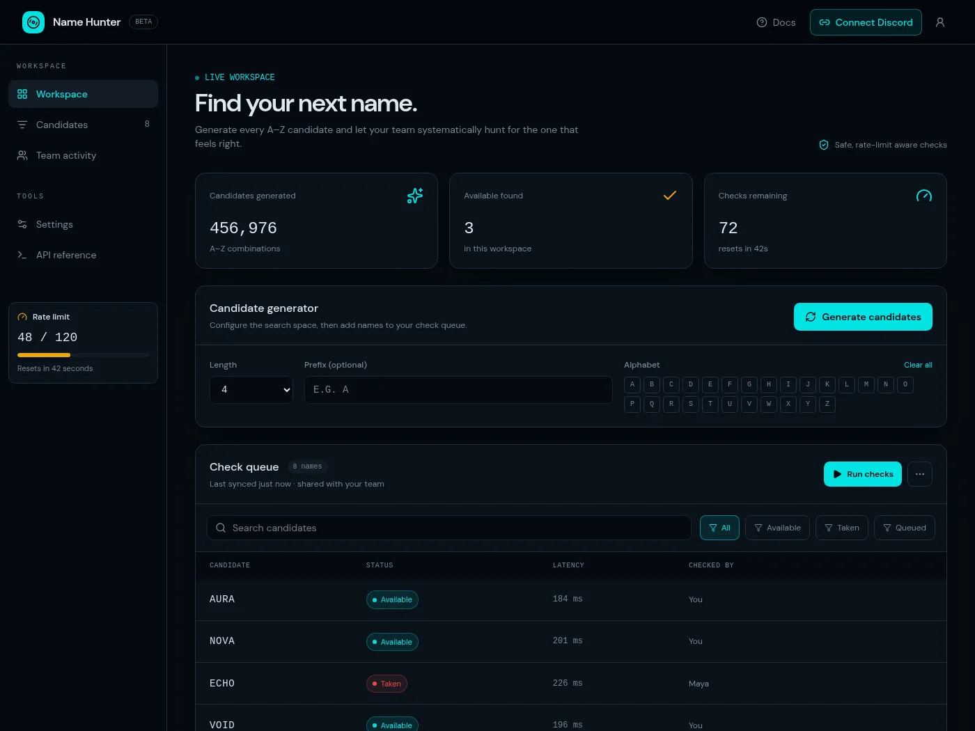 Discord Name Hunter
