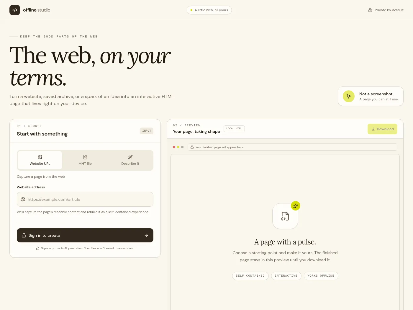 Interactive MHT to HTML