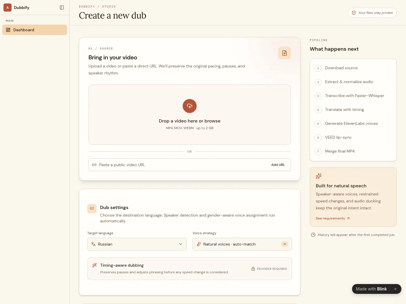 Dubbify AI Studio