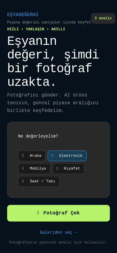 EşyaDeğerAI