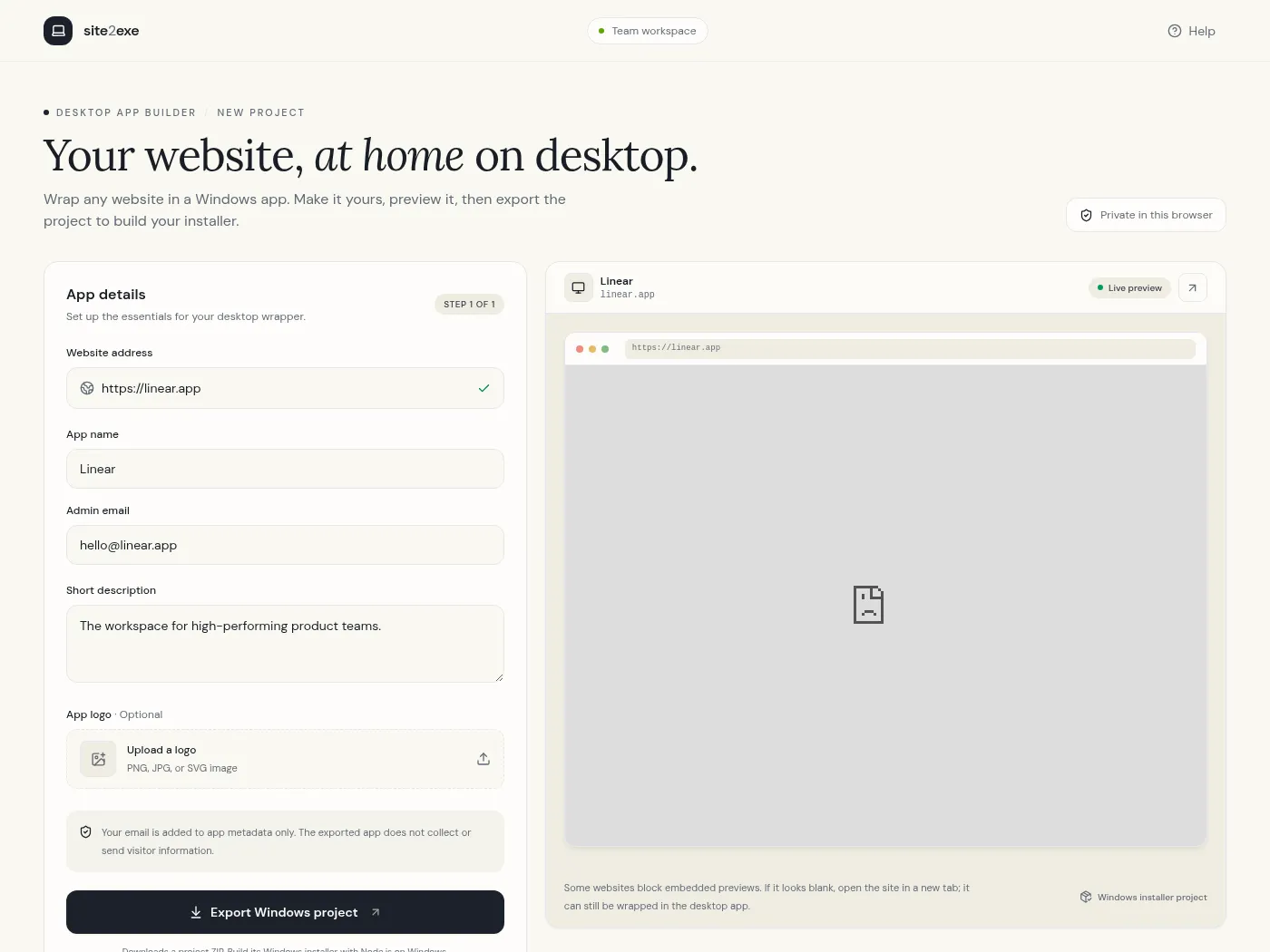 Site2Exe Builder
